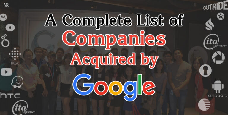 A Complete List of 200+ Companies Acquired by Google
